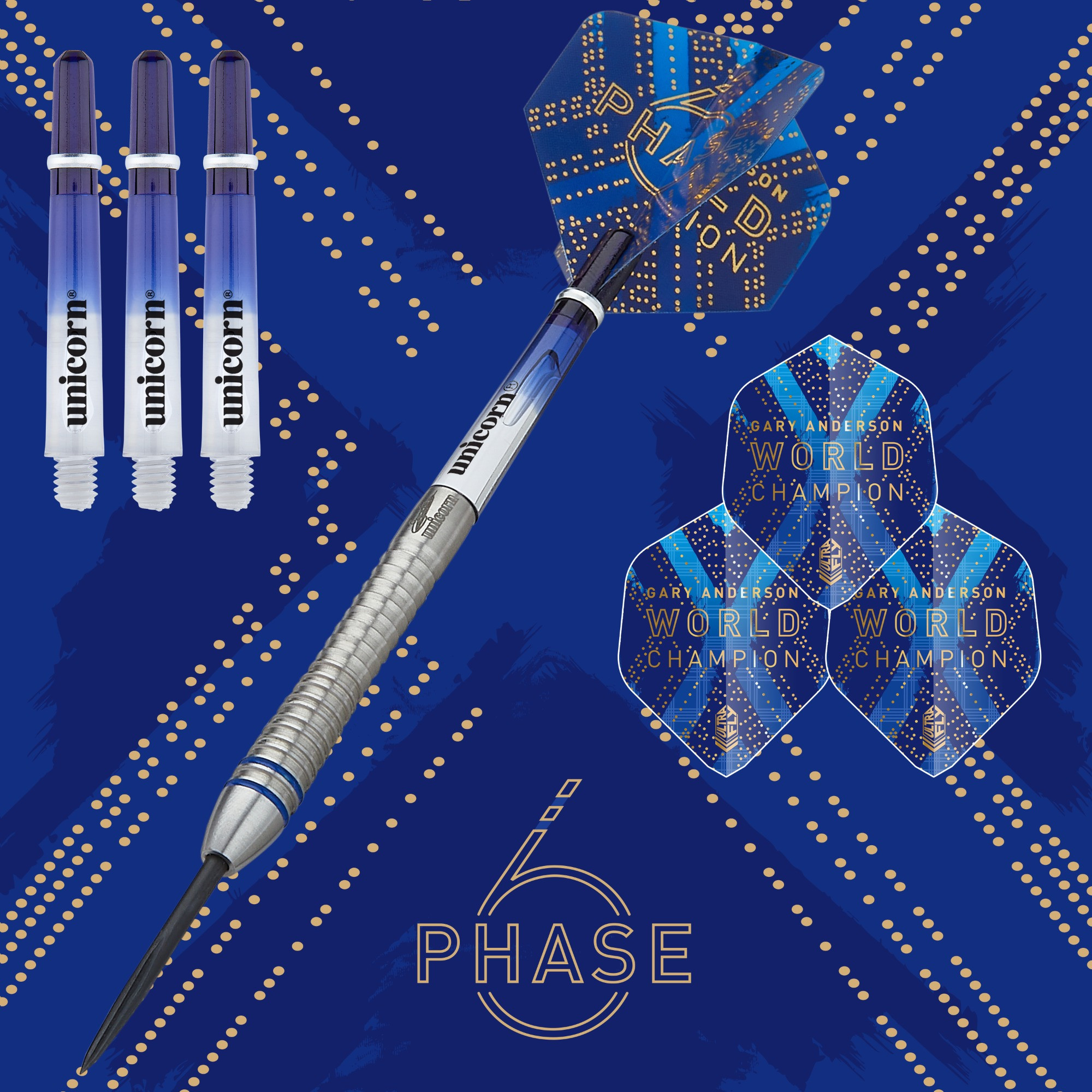 World Champion Gary Anderson Phase 6 Steel Tip Dart Set